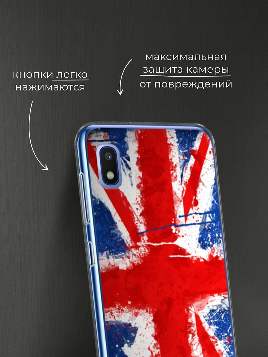 Чехол на Samsung Galaxy A10 / Самсунг Галакси А10 с принтом "Флаг Великобритании 2" — фото 1