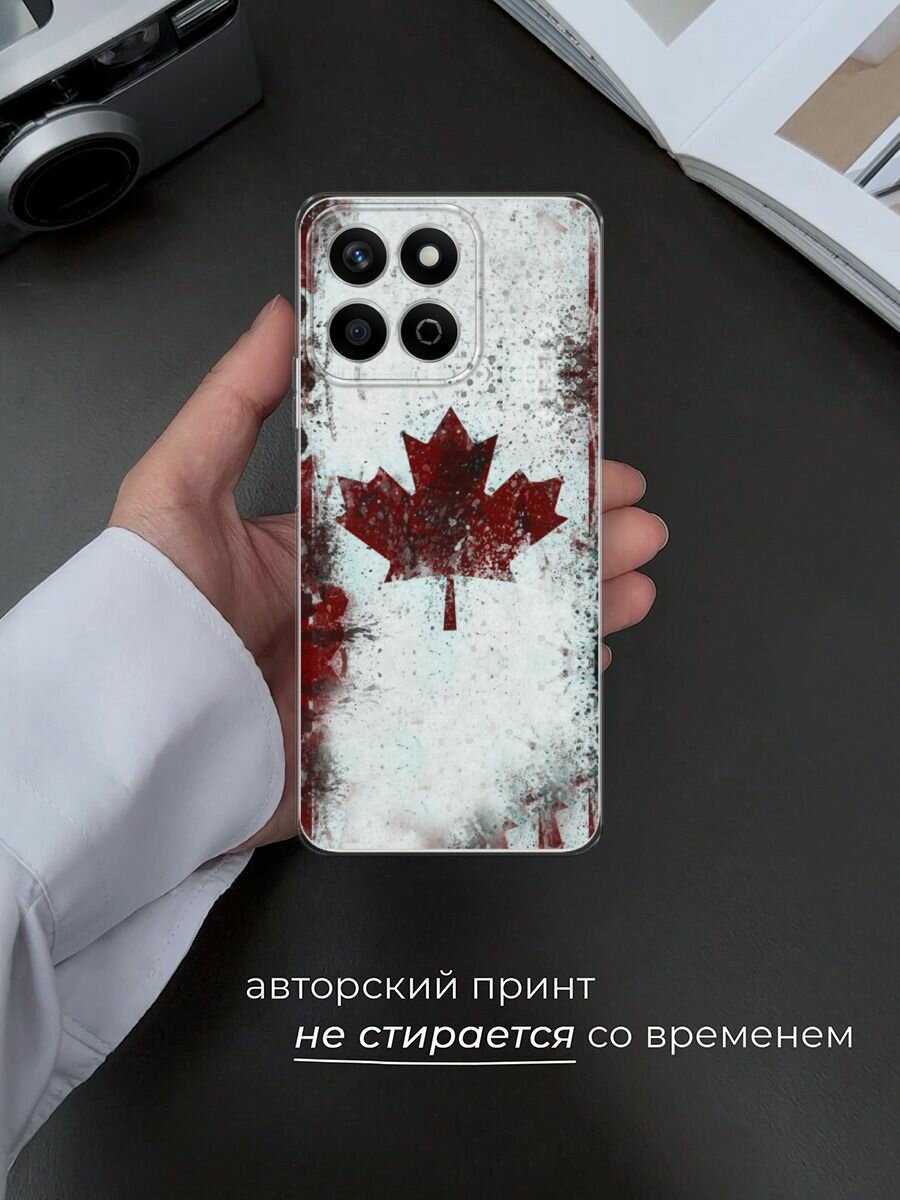 Силиконовый чехол на Honor X7c / Хонор X7c с принтом "Канада" — фото 1