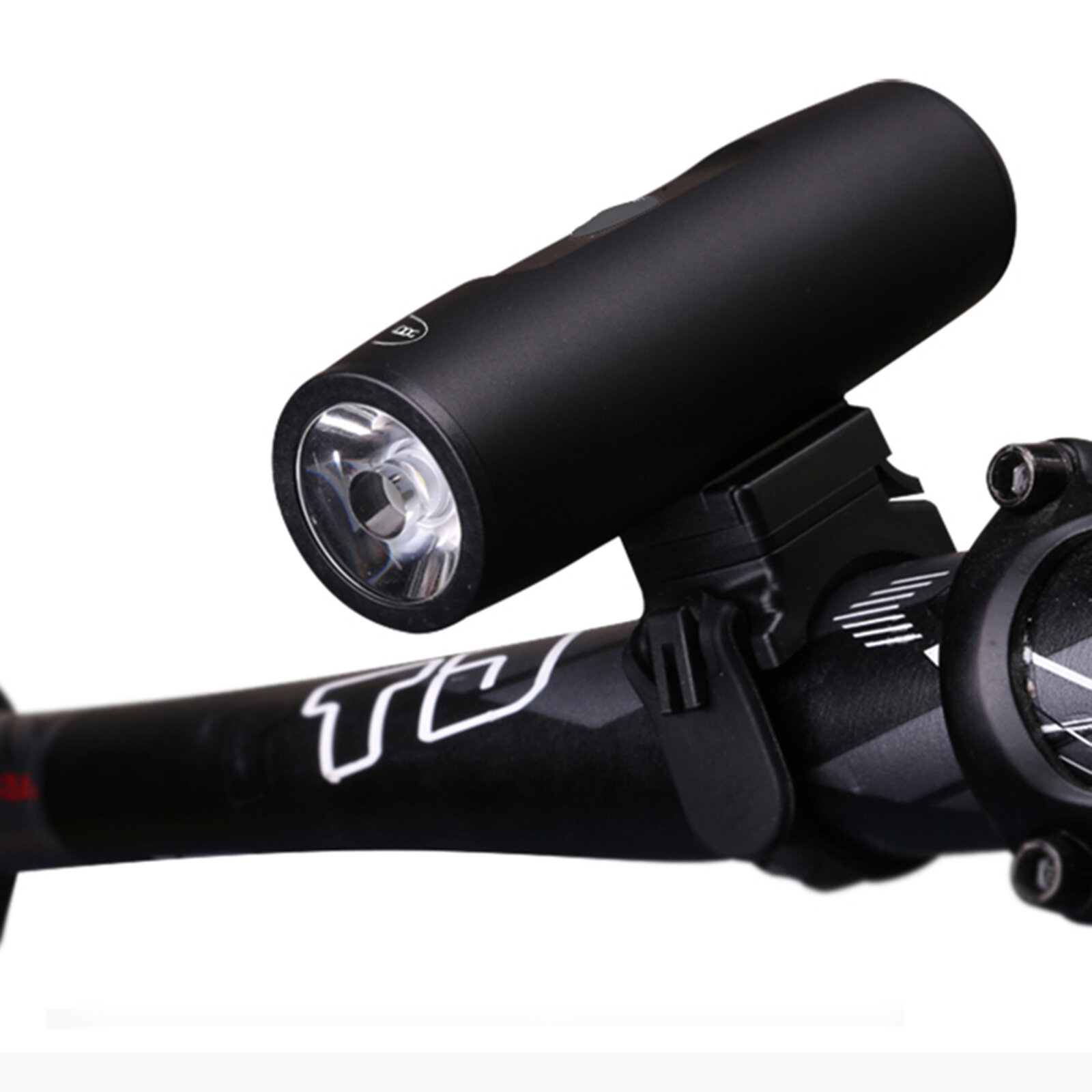 Фара для велосипеда MTB USB заряжаемая, черного цвета, 300 люмен, водонепроницаемая, для горных и дорожных велосипедов детей, с 5 режимами, материал алюминиевый сплав+ABS+PC, батарея 2200mAh, вес 130 г, размер 9.4*3 см, в комплект входят 1 фара, 1