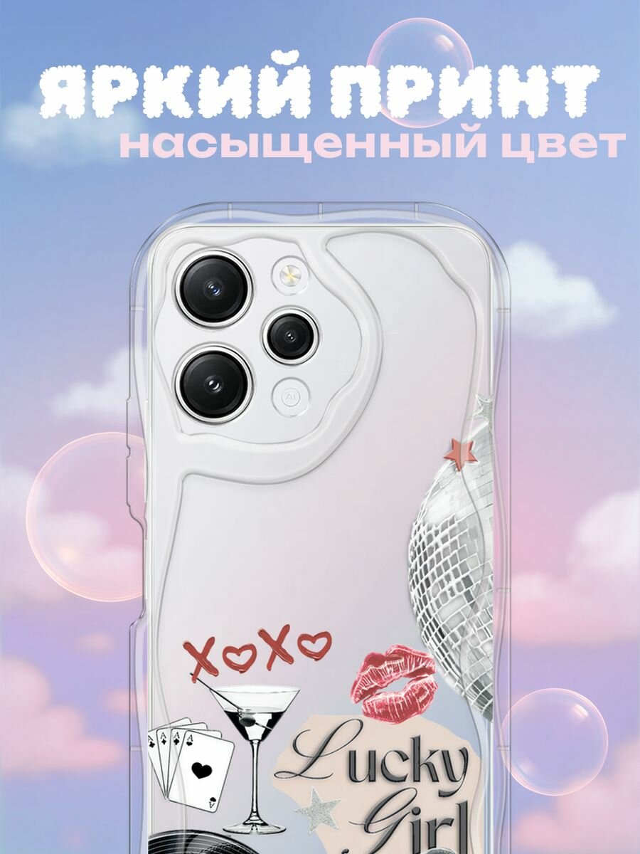 Чехол на Xiaomi Redmi 12 / Редми 12 с принтом xoxo lucky girl 2 — фото 1