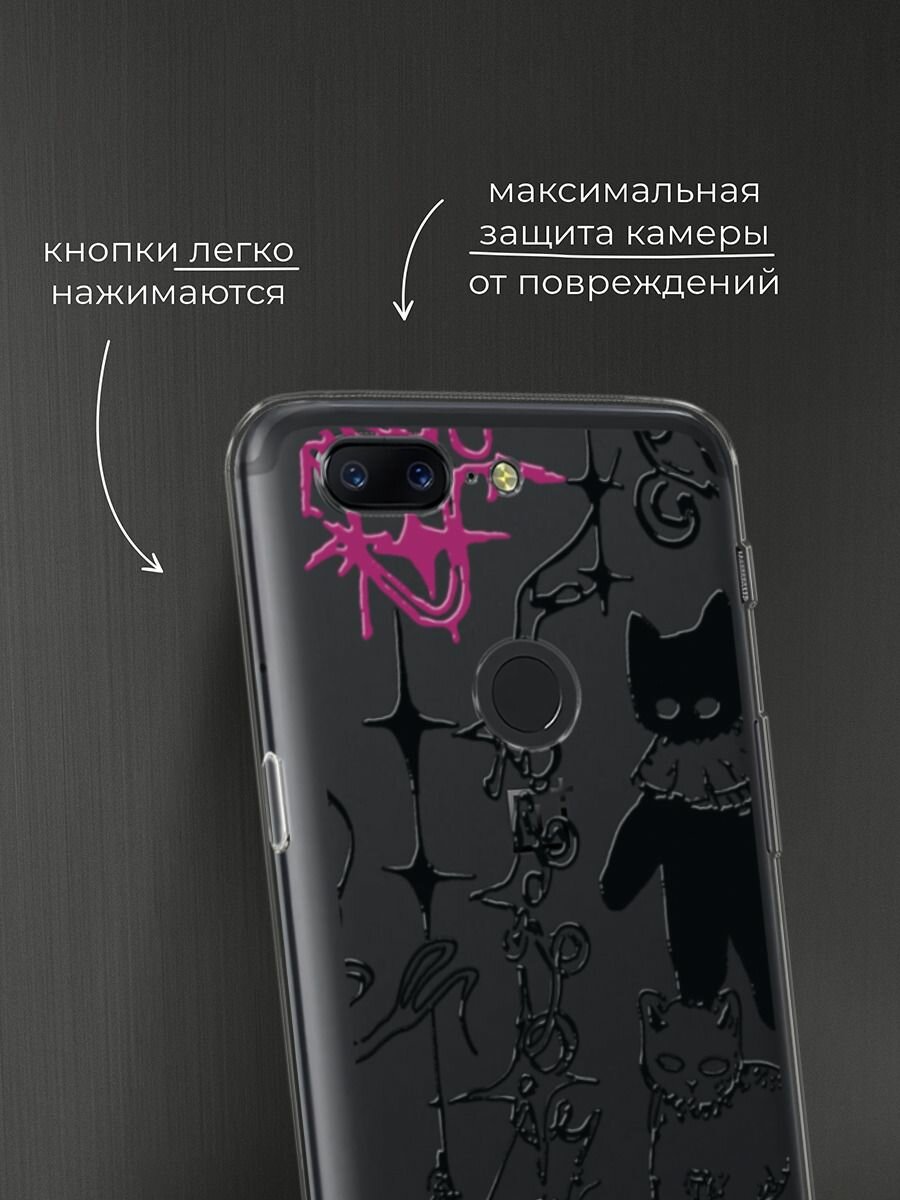 Чехол на OnePlus 5T / ВанПлюс 5Т с принтом "Готические котики" — фото 1