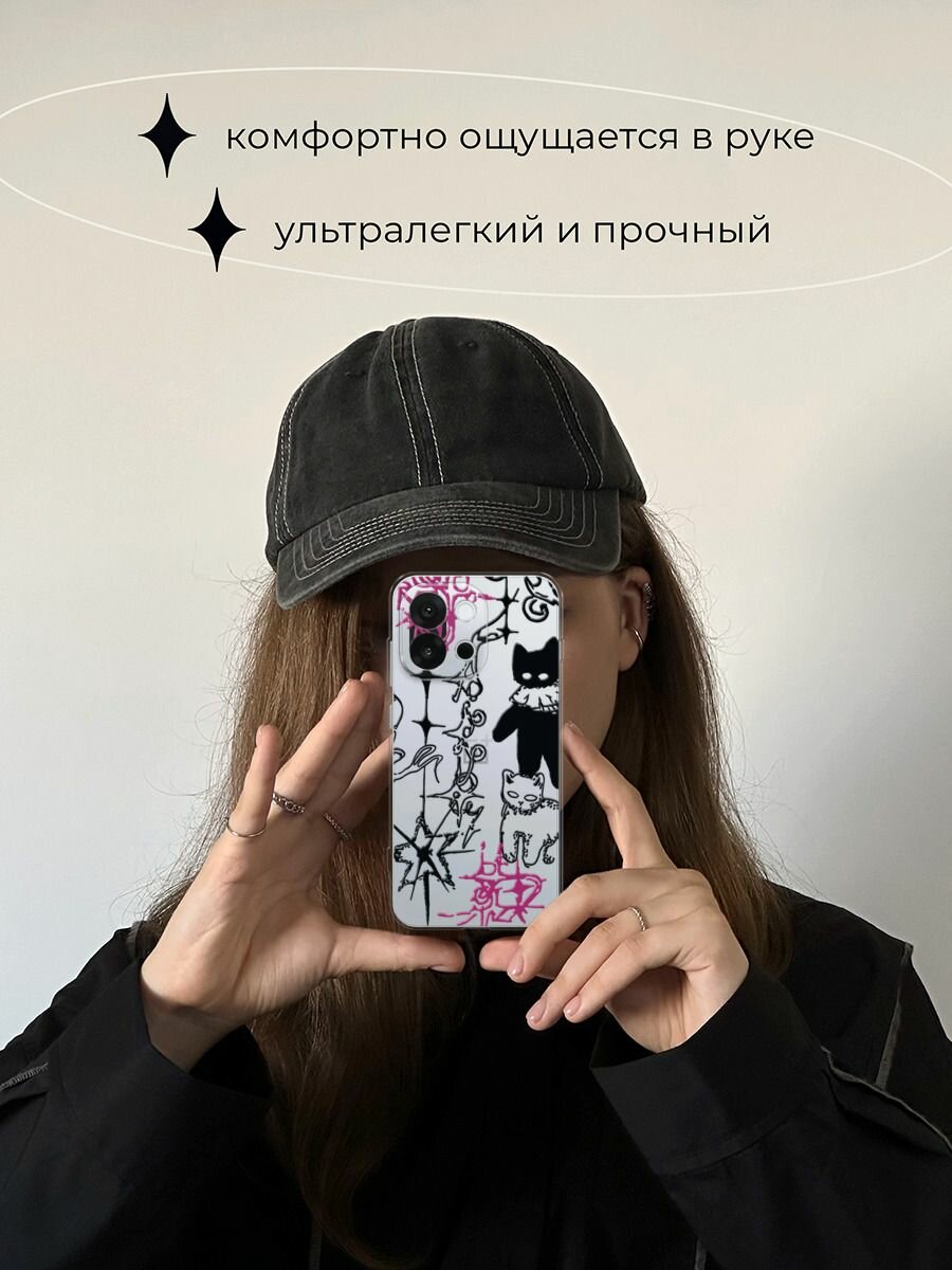 Чехол на OnePlus 13T / Ван Плас 13Т с принтом "Готические котики" — фото 1