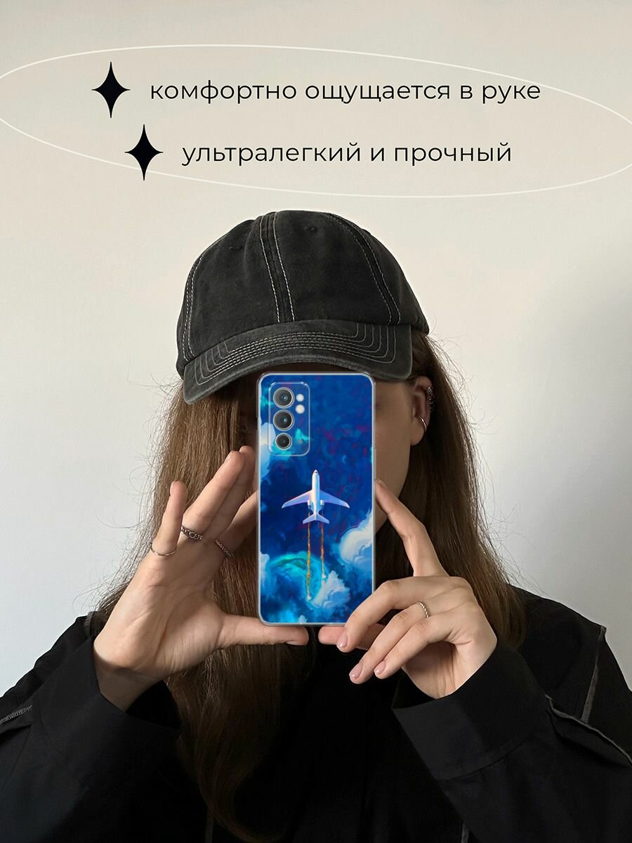 Чехол на OnePlus 9RT / ВанПлас 9RT с принтом "Самолет картина" — фото 1