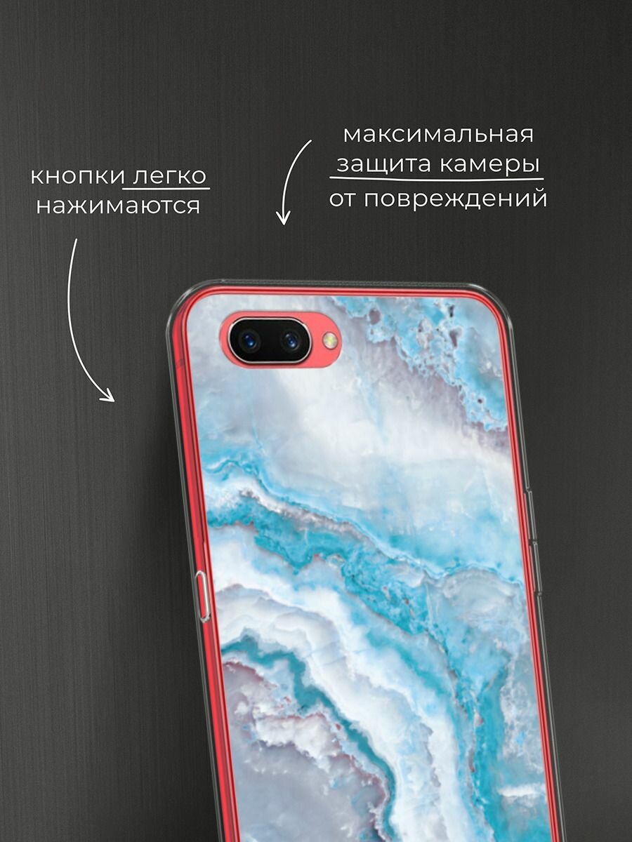 Чехол на Oppo A3s / Oppo A3s с принтом "Нежно-голубой мрамор" — фото 1