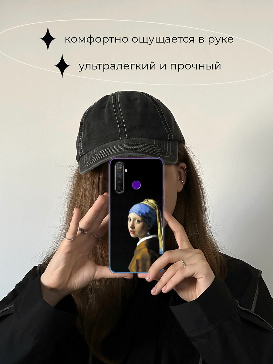 Чехол на Realme 5 Pro / Реалми 5 Про с принтом "Девушка с жемчужной сережкой" — фото 1