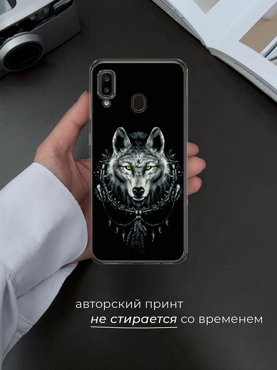 Чехол на Samsung Galaxy A30/A20 / Самсунг Галакси A30/A20 с принтом "Волк оберег" — фото 1