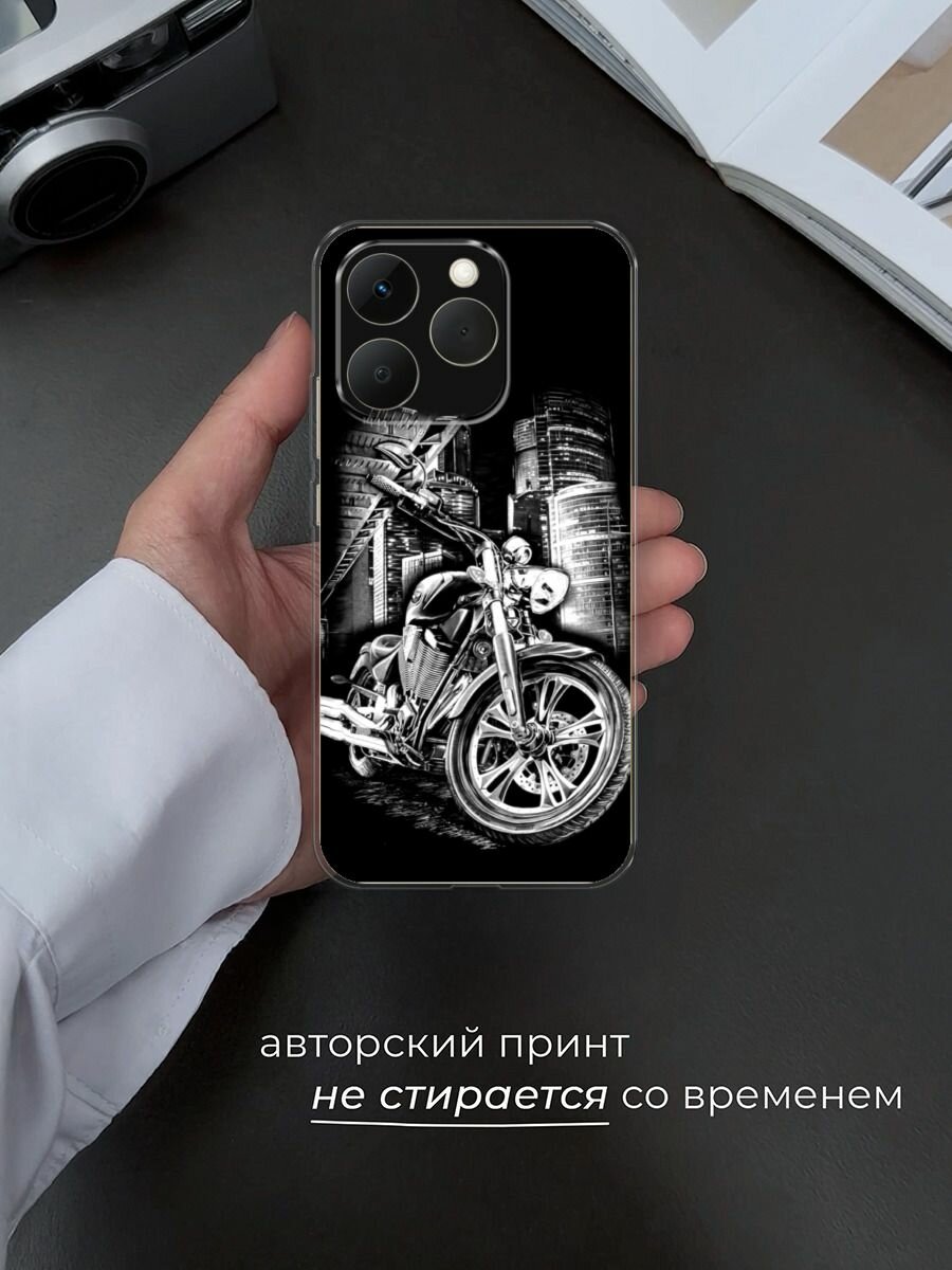 Силиконовый чехол на Realme 15T / Реалми 15Т с принтом "Крутой байк" — фото 1