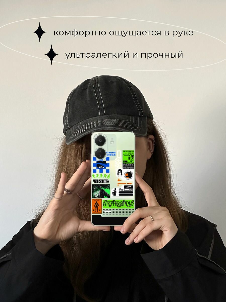 Чехол на Xiaomi Redmi 13C/Poco C65 / Сяоми Редми 13C/Поко С65 с принтом "Nothing impossible", прозрачный — фото 1