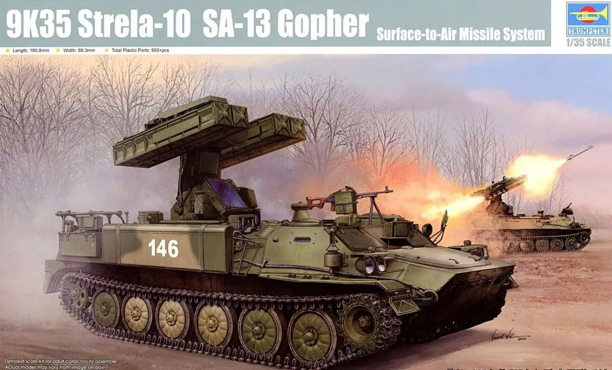 05554 1/35 Российский 9K35 Strela-10 "SA-13 Gopher" Система противовоздушной обороны
