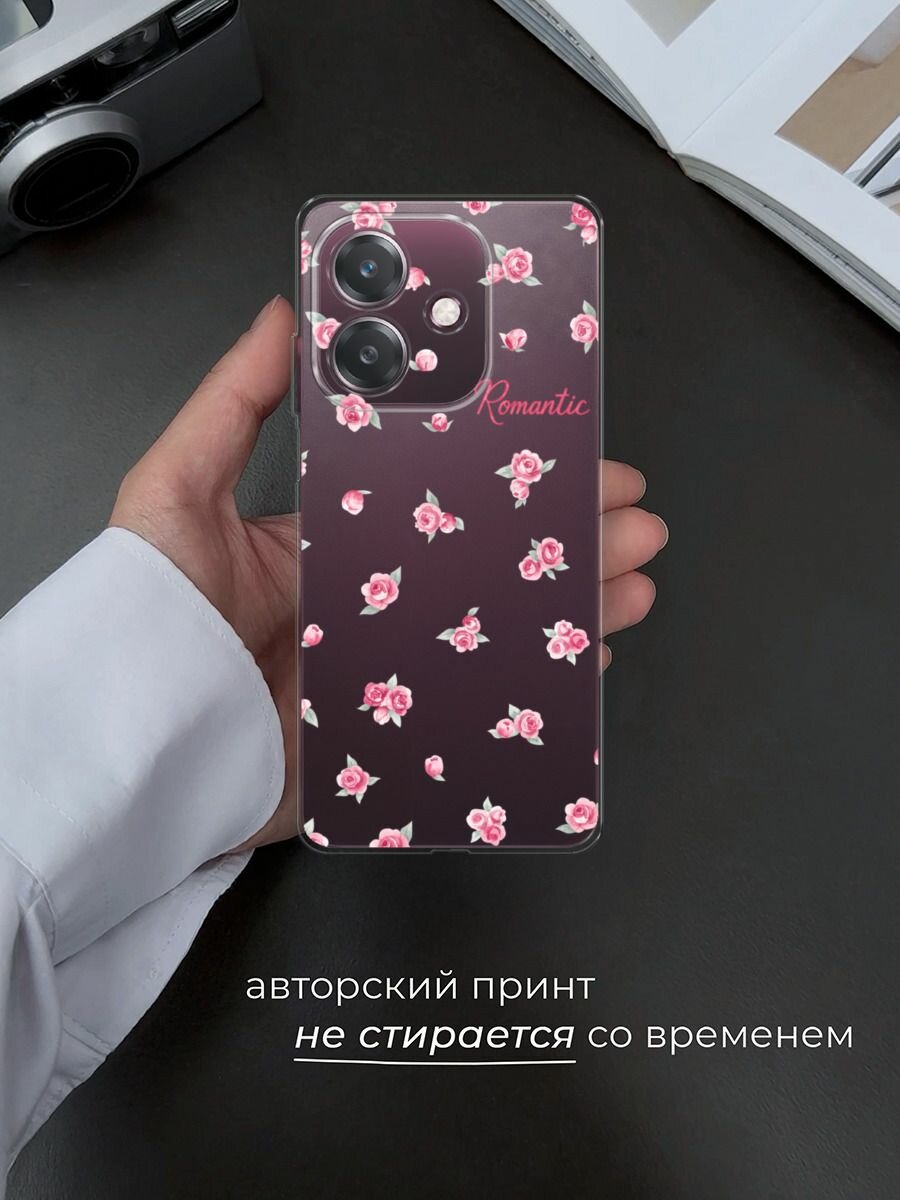 Чехол на Oppo A3/A3x / Оппо А3/A3x с принтом "Romantic 2", прозрачный — фото 1