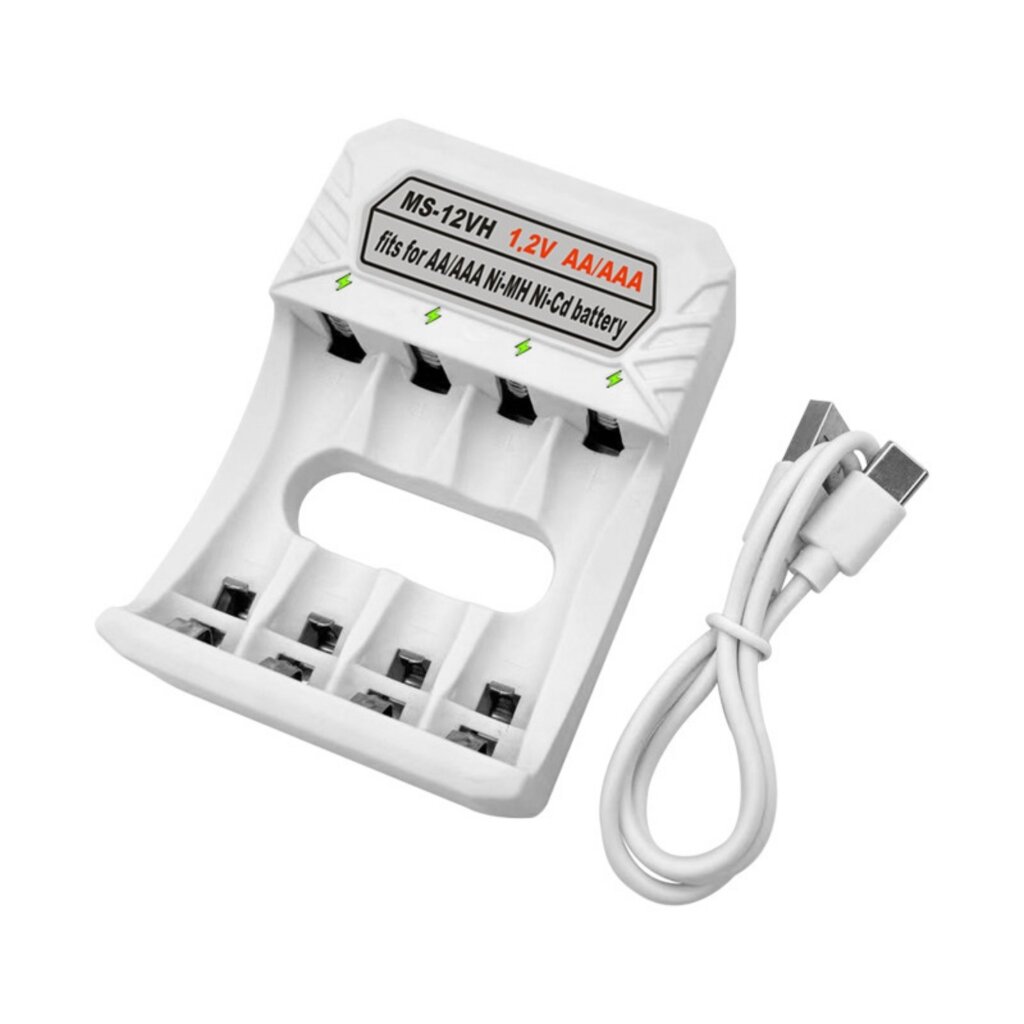 Док-станция для быстрой зарядки с 4 отсеками для 1-4шт NiMH-аккумуляторов 1,2 В AA/3A