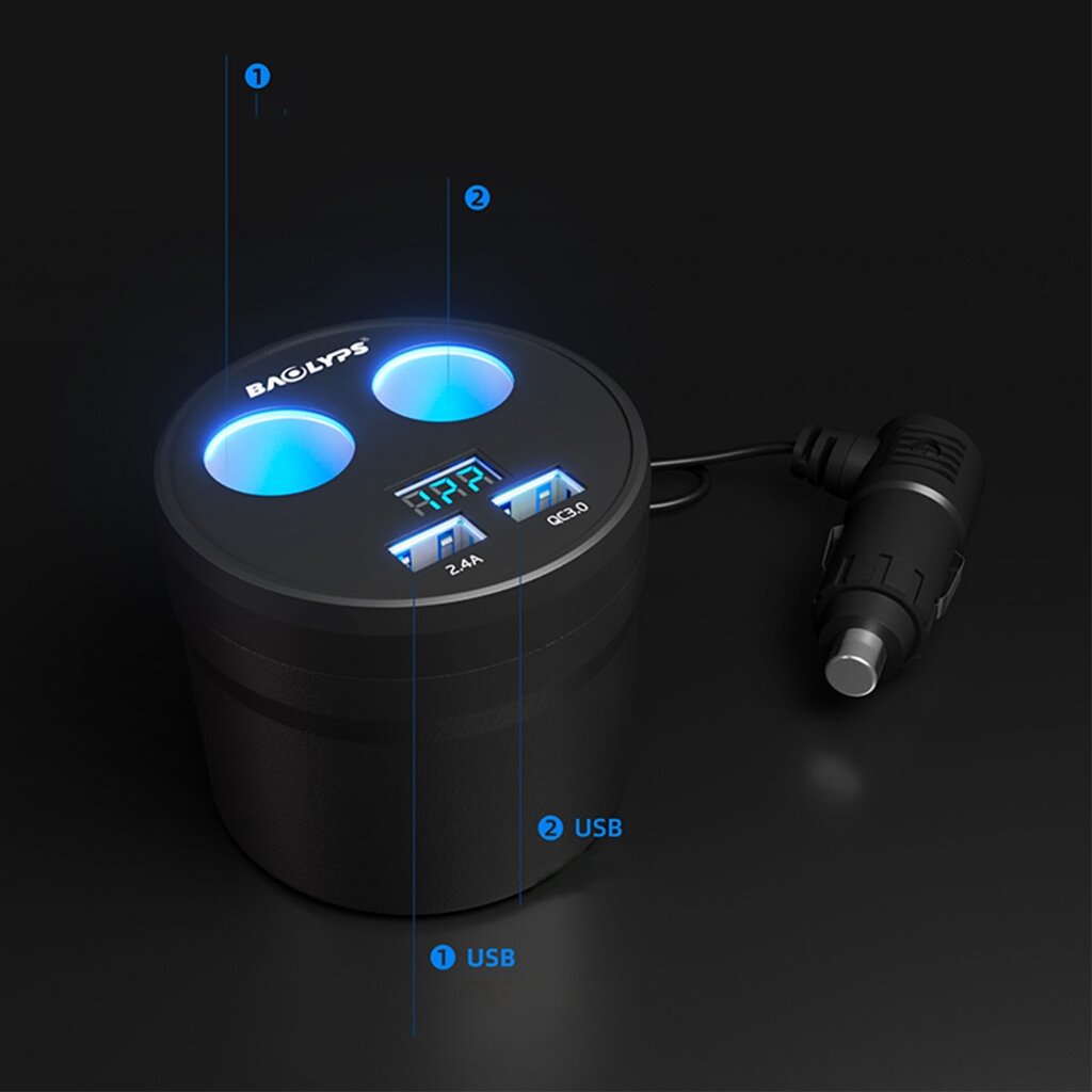 Автомобильный адаптер с двойным USB-разъемом, Разветвитель для прикуривателя, зарядное устройство для телефона