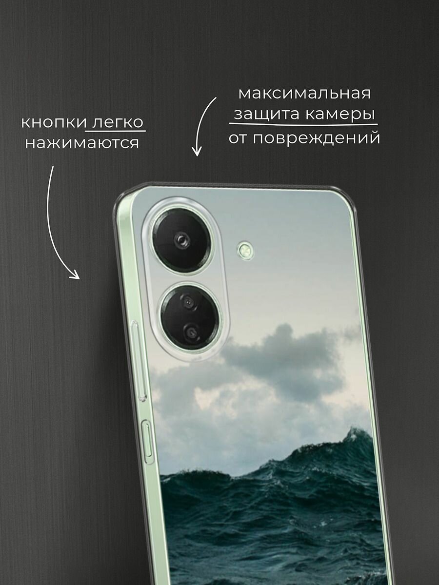 Чехол на Xiaomi Redmi 13C/Poco C65 / Сяоми Редми 13C/Поко С65 с принтом "Волны 11" — фото 1