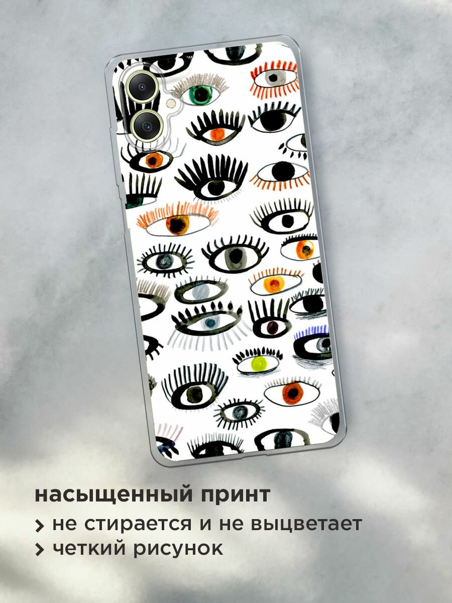 Чехол на Samsung Galaxy A06 / Самсунг Галакси А06 с принтом "Глаза акварель" — фото 1