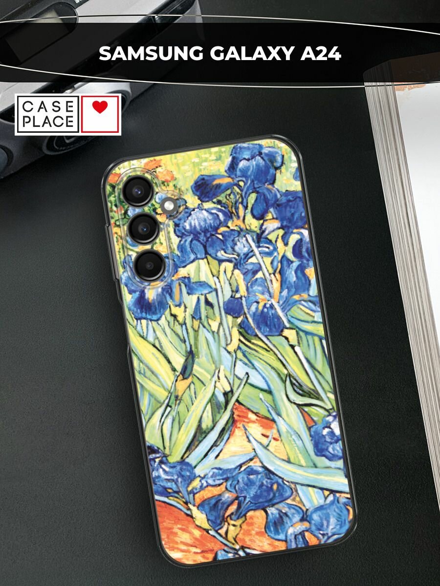 Чехол на Samsung Galaxy A24 / Самсунг Галакси A24 с принтом "Ирисы Ван Гог"