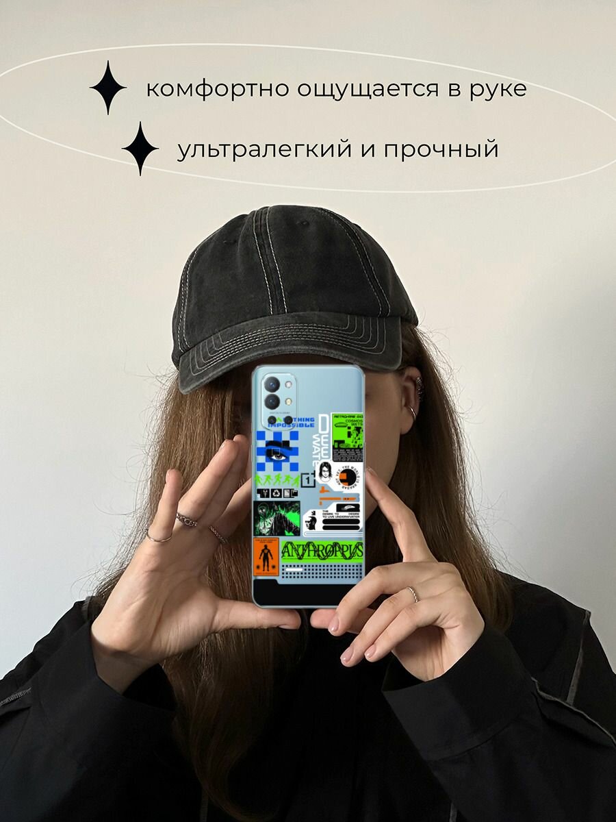 Чехол на OnePlus 9R / ВанПлас 9R с принтом "Nothing impossible", прозрачный — фото 1