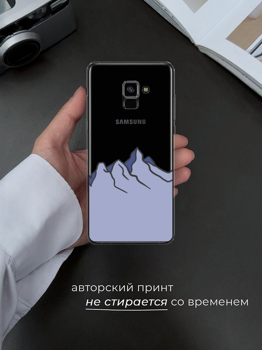 Чехол на Samsung Galaxy A8 + / Самсунг Галакси А8 Плюс 2018 с принтом "Гора", прозрачный — фото 1