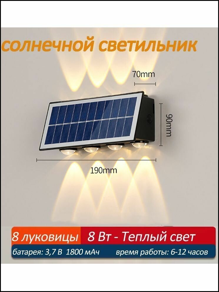Бестселлер 8Вт с датчиком освещенности для улицы