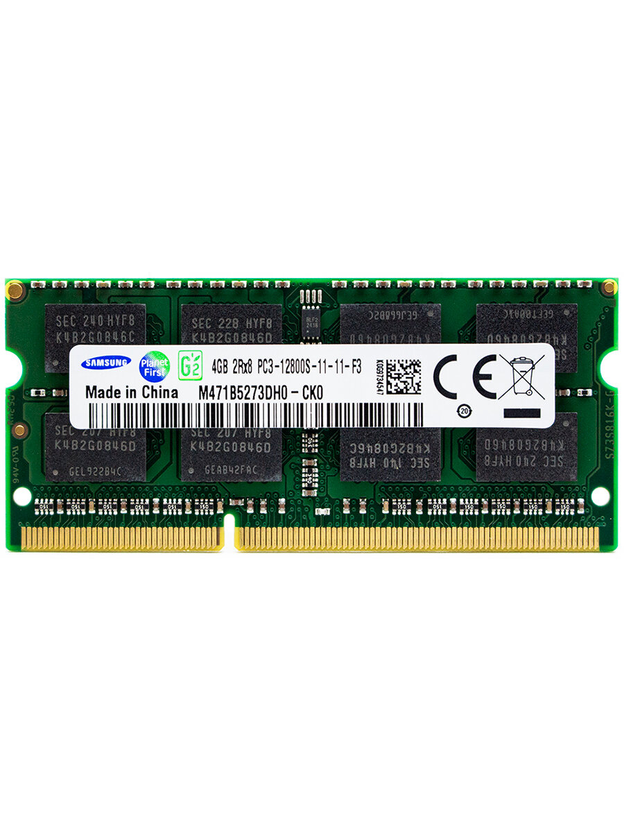 Модуль памяти для ноутбука SODIMM DDR3 4GB PC12800 1600МГц Samsung M471B5273DH0-CK0