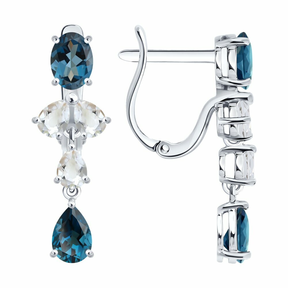 Серьги, белое золото, 585 проба
