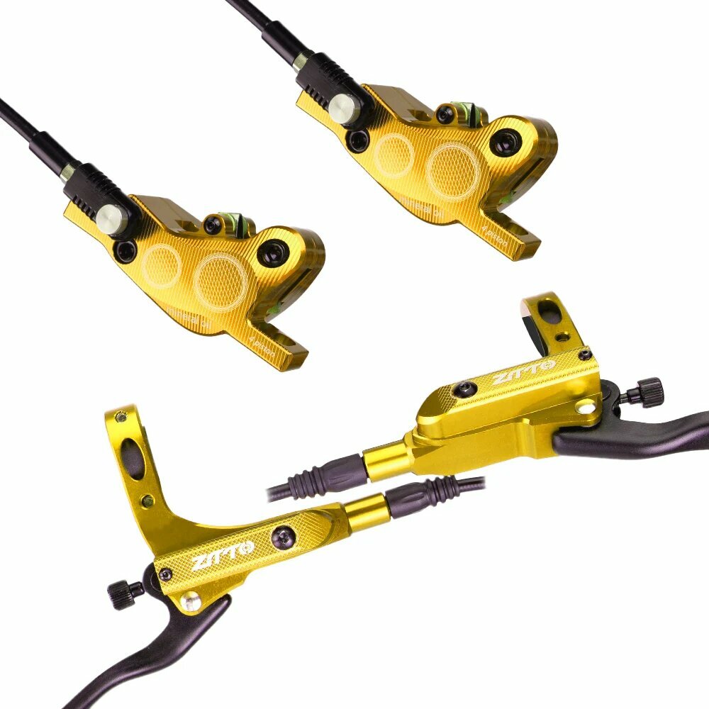 ZTTO M840 гидравлические тормоза 4-поршневые черные Желтый, Gold-A