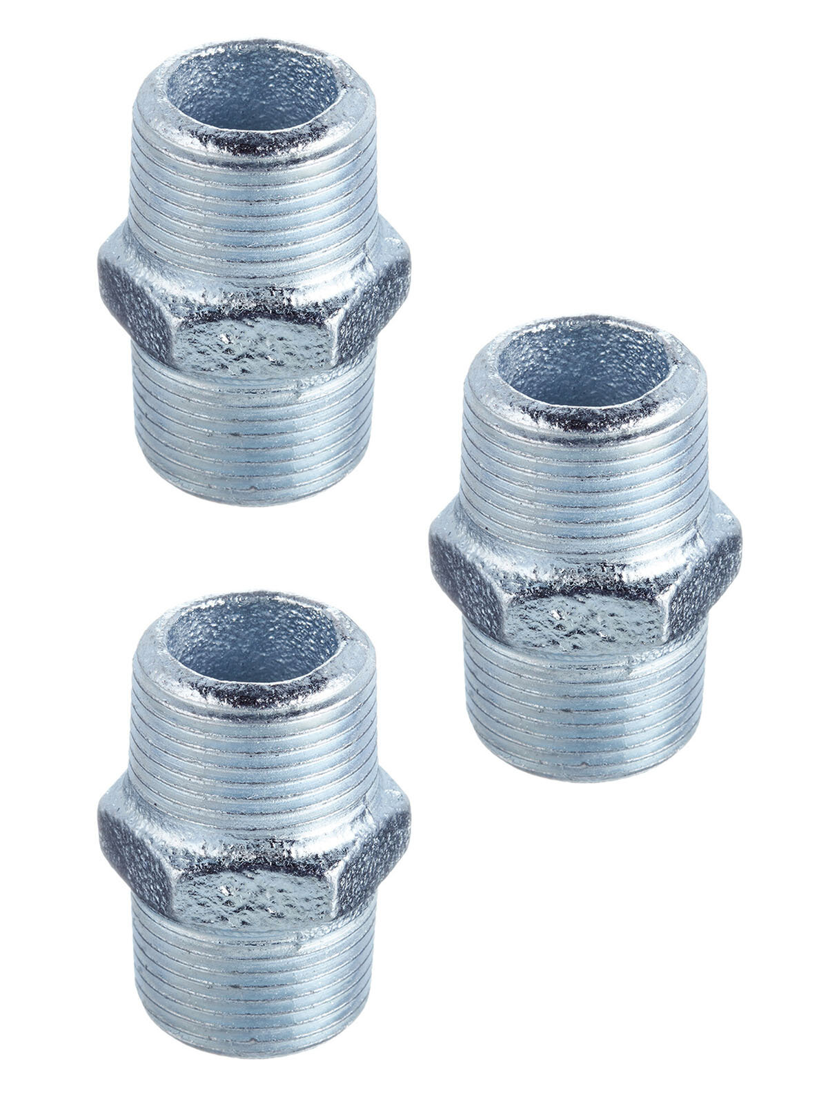 Ниппель 3/4 НР(ш) х 3/4 НР(ш) чугунный оцинкованный (3 шт.)