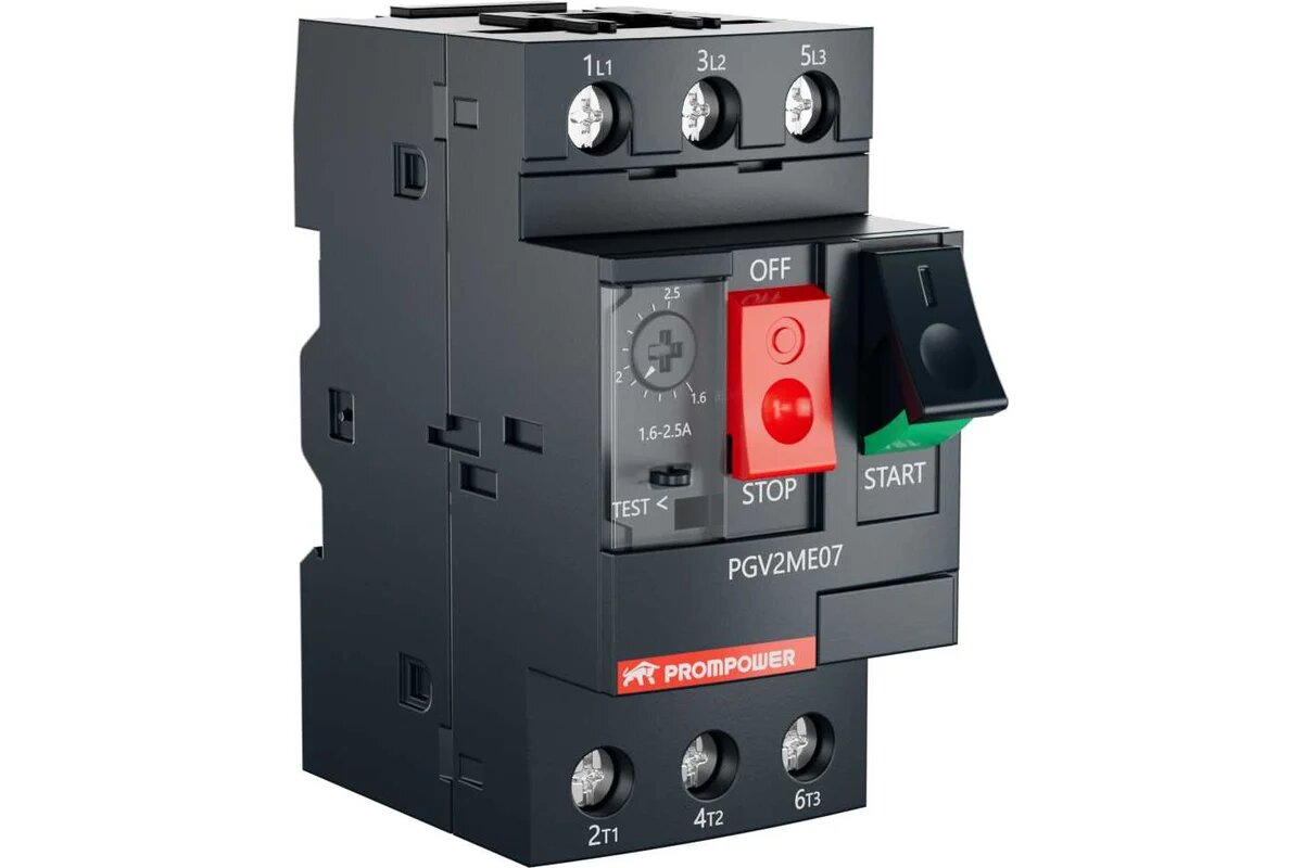 Автоматический выключатель Prompower PGV2-ME07 серии Pulse 1,6–2,5 A для защиты двигателя промышленных установок