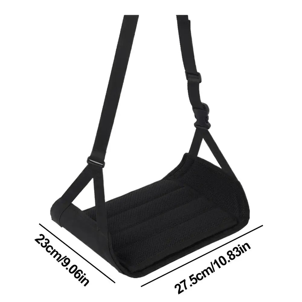 Гамак для ног в самолете, подставка для ног со съемной подушечкой, гамак для ног с регулируемым ремешком и пеной с эффектом памяти для путешествий Черный, Black