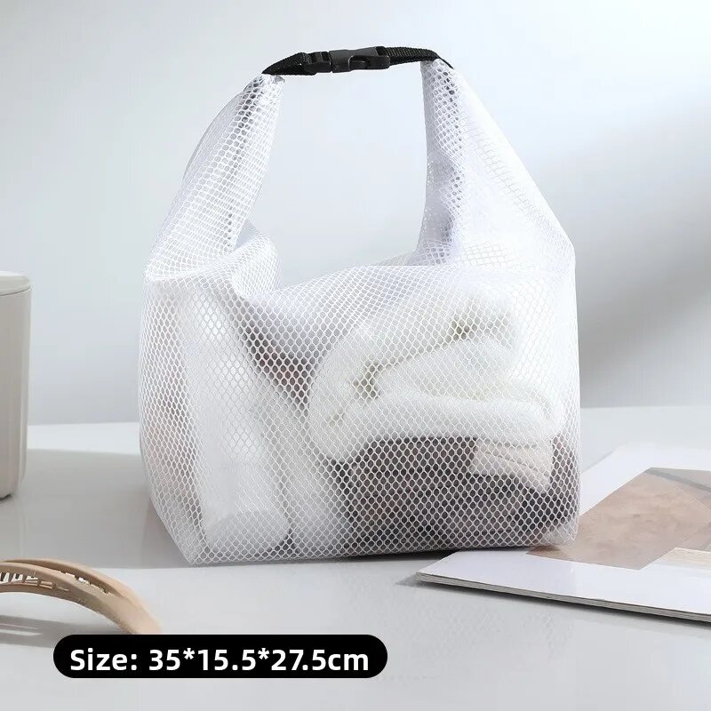 Сумка для белья сетчатая белая White-L