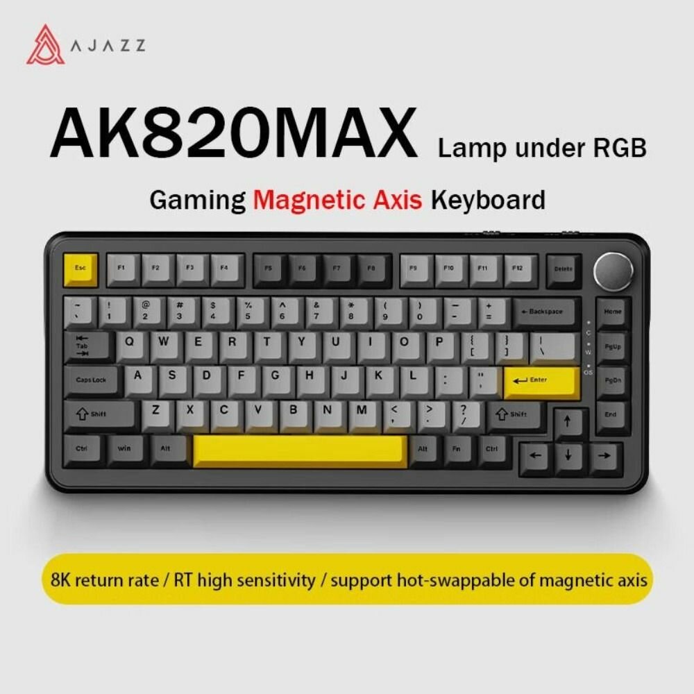 AJAZZ AK820MAX Механическая клавиатура с магнитным переключателем RGB-подсветка 8K RT 0,1 мм