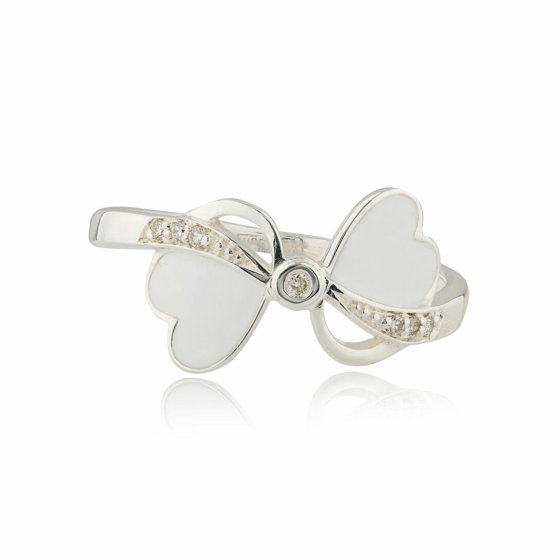 Кольцо, серебро, 925 проба, бриллианит