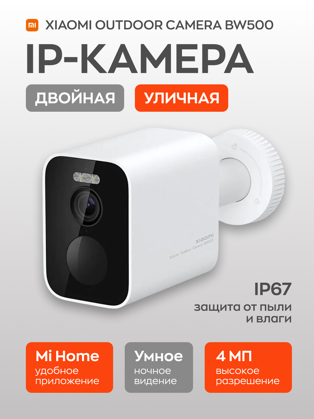 IP-Видеокамера Xiaomi Outdoor Camera BW500 (BHR8301GL)уличная, белая