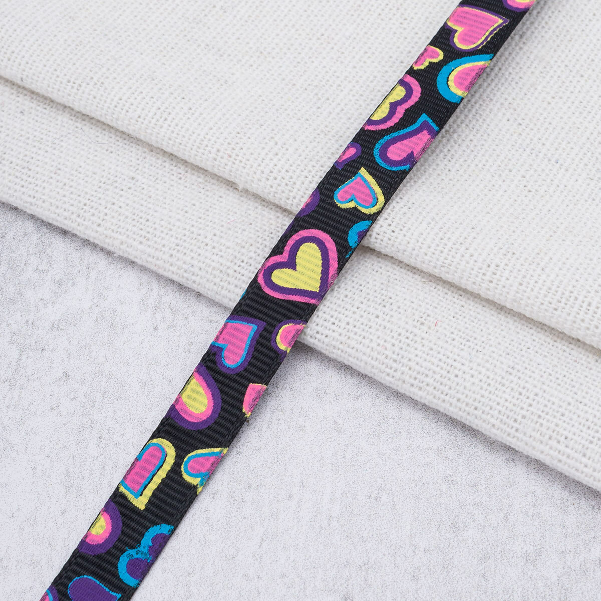 Лента декоративная для упаковки подарков, репсовая, с рисунком, 1 см х 45,72 м, цвет черный