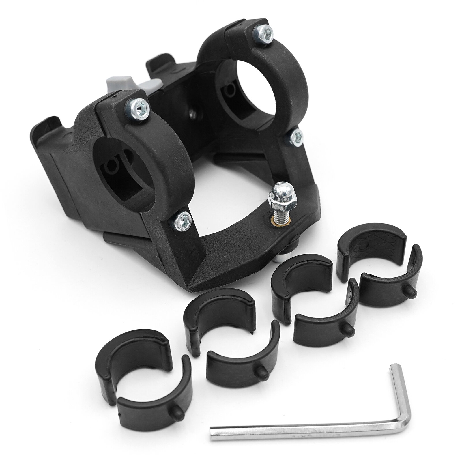 Монтажный адаптер для велосипедной корзины спереди, держатель для питомца, быстрый релиз, адаптер для ручки велосипеда, материал пластик, диаметр ручки 22-31.8мм/8.7-12.5дюймов, вес упаковки approx. 205 г/7.2 унции, в комплект входят 1 адаптер, 3 пары