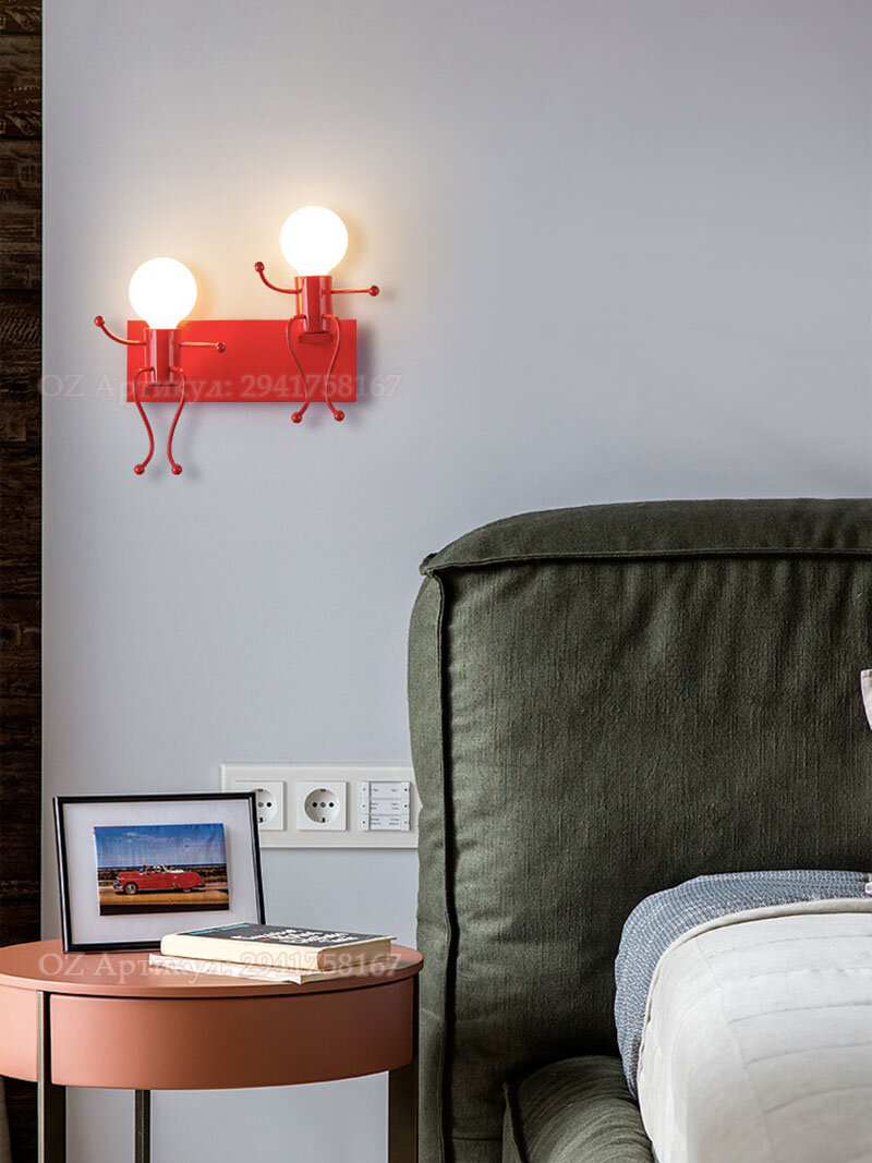 Креативный дизайнерский настенный светильник для декора детской спальни и гостиной, мультяшное бра