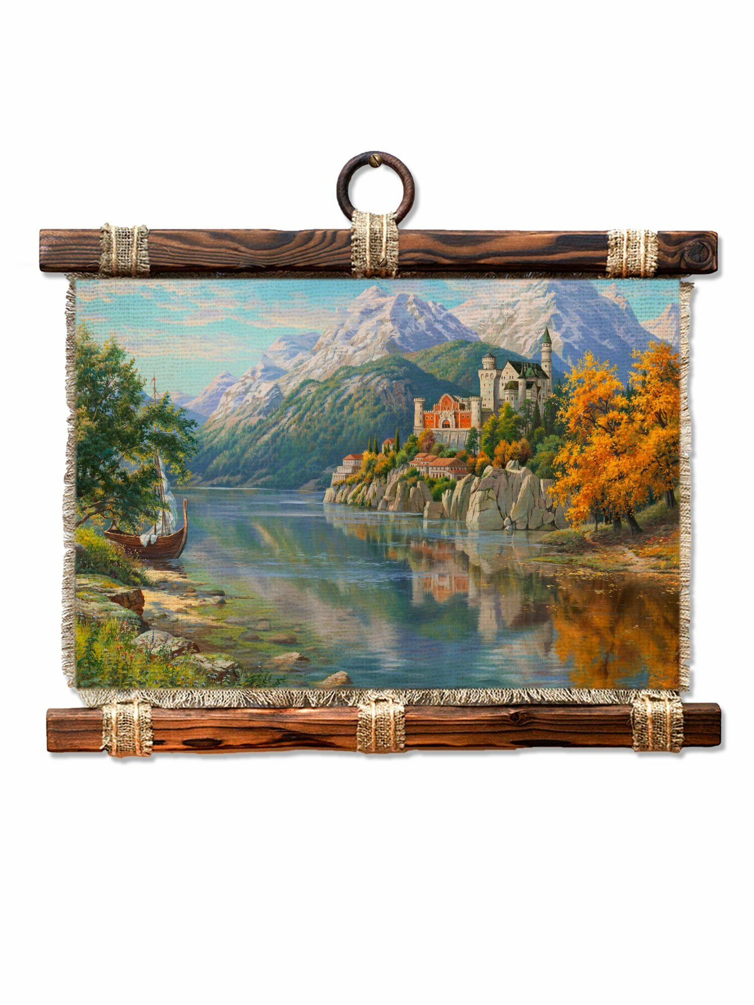 Панно ручной работы Универсальный свиток Замок в горах, И. Прищепа