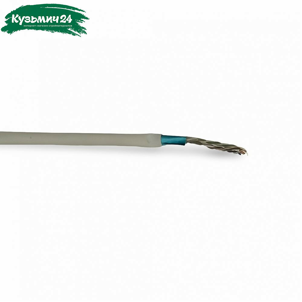 Интернет-кабель FTP 24 AWG CAT5e, 4х2х0.5 кв. мм экранированный, белый, длина 1 метр