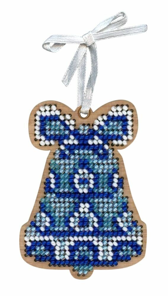 Набор для вышивания бисером Щепка "Ёлочная игрушка. Морозный звон" 5x7 см, Украшения Новый Год Праздники