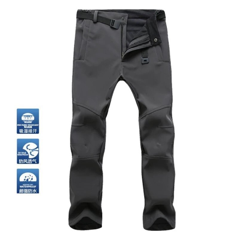 Мужские зимние софтшелл брюки gfabc с флисовой подкладкой М, Dark Gray