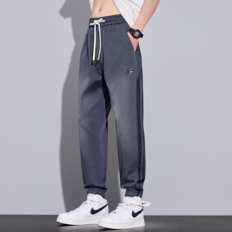 Слим тапер джинсы Rong Джинсы мужские широкие прямой крой стильные модные комфортные универсальные длинные брюки, Размер_M