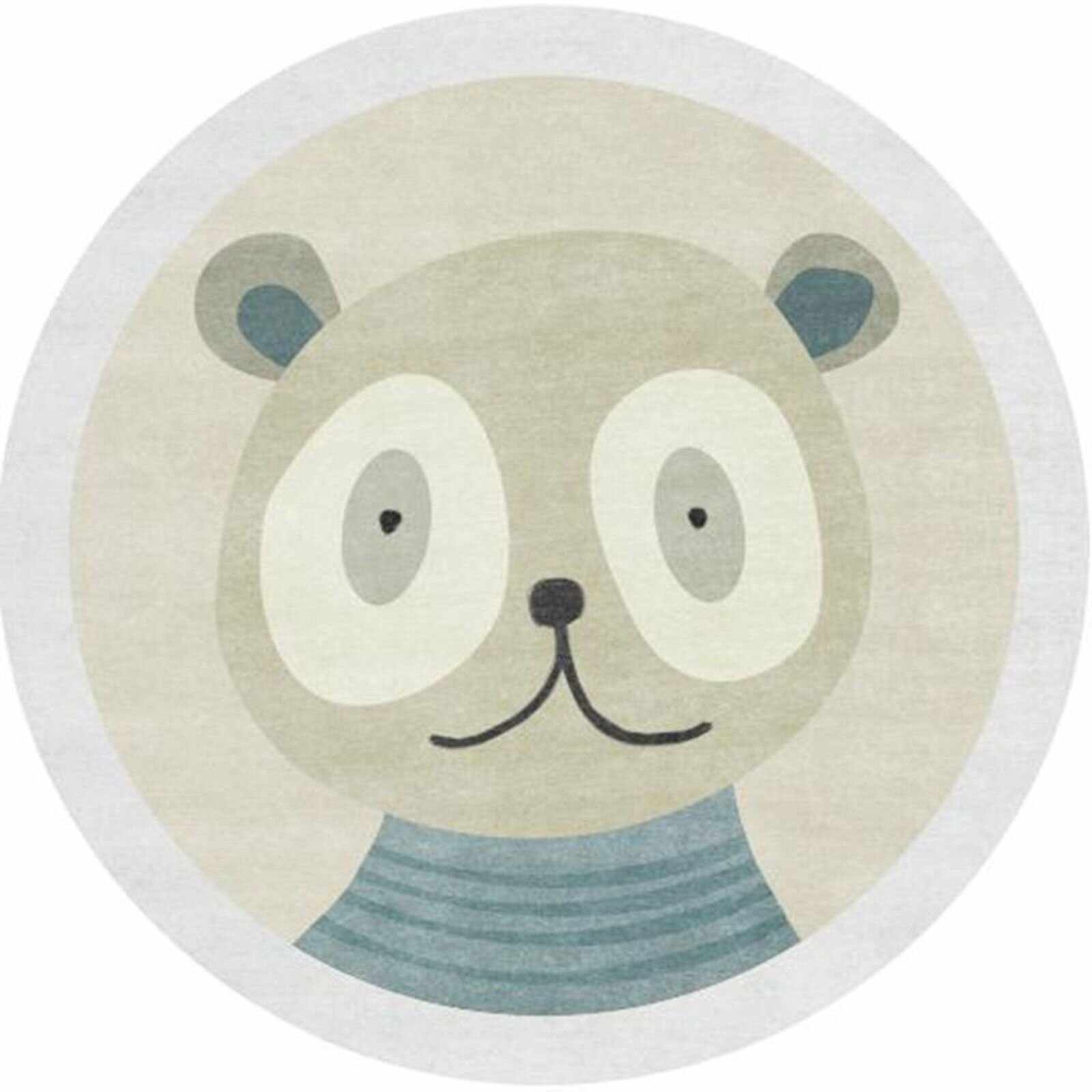Круглый ковер из искусственного кашемира с рисунком медведя-мишки-диаметр 100 см