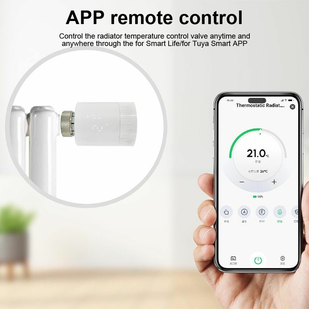 Клапан регулирования температуры радиатора Graffiti WiFi wireless APP voice remote control интеллектуальный клапан регулирования температуры без батареи, большой вертикальный узор
