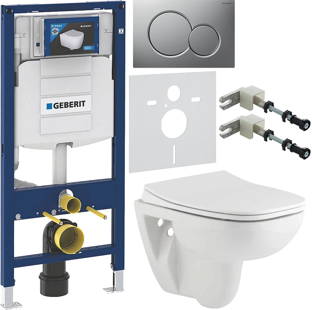 Комплект 6 в 1 Унитаз подвесной Seramiksan Petite A101002H / Сиденье AG50006 / Инсталляция Geberit Duofix 111.300.00.5, Кнопка Sigma 01 115.770. JQ.5, Крепления 111.815.00.1, Звукоизоляция 156.050.0