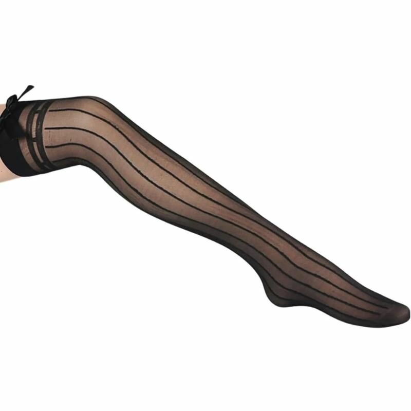 Чулки с бантами до бедра, черный 2