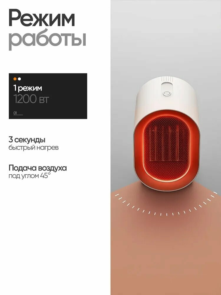 Обогреватель для дома электрический 1200Вт / тепловентилятор