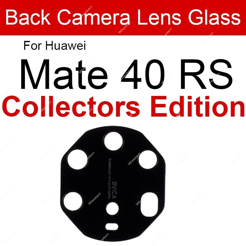Задняя камера стеклянная крышка объектива с наклейкой клей для Huawei Mate 30 Pro Lite Основная камера Стекло объектив Запасные части Mate 40RS Collectors