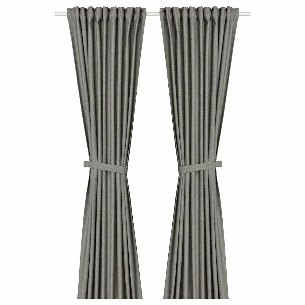 IKEA Комплект штор гардина lenda 140х300 см крепление Лента темно-серый