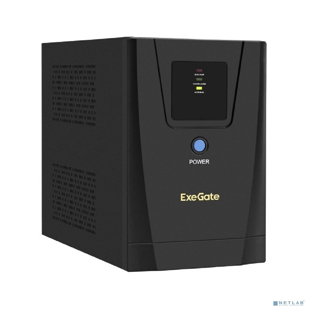 Exegate EX292802RUS ИБП ExeGate SpecialPro UNB-1600. LED. AVR.2SH.3C13. USB <1600VA/950W, LED, AVR, 2*Schuko+3*C13, USB, съемн. кабель, металлический корпус, Black>