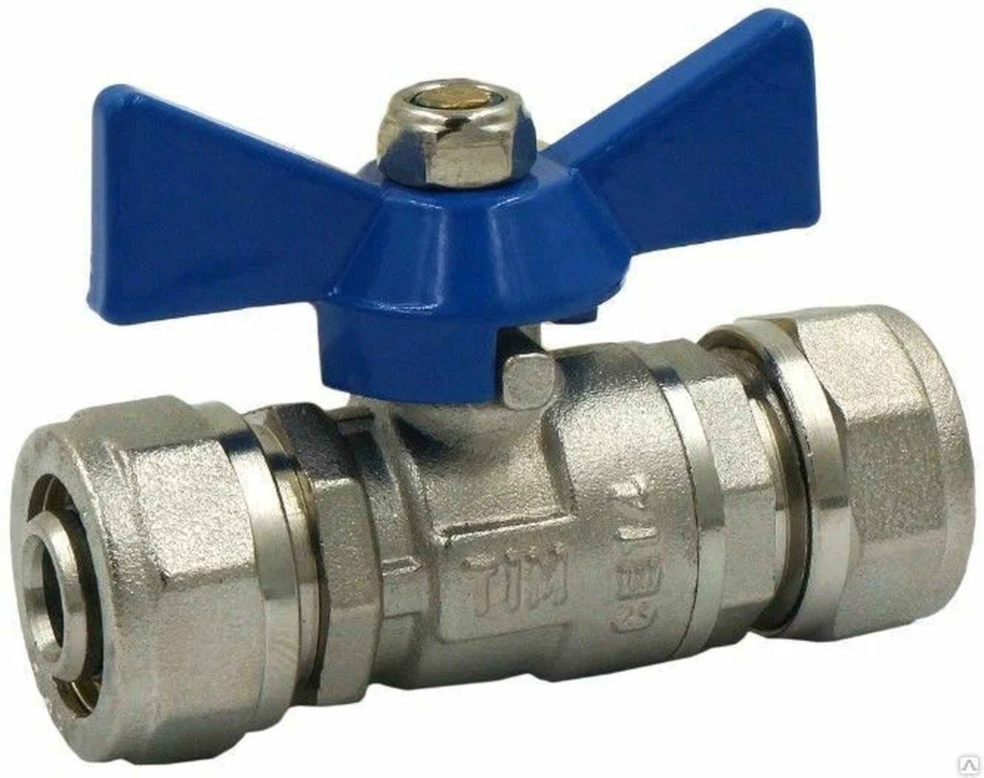 Кран шаровый для МП труб d16Ц*16Ц, бабочка TIM, арт. BV206-02N