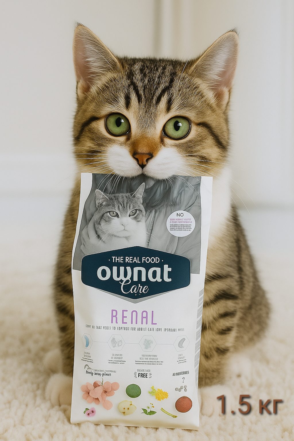 Сухой корм Ownat Renal, для кошек, с хронической почечной недостаточностью, 1.5 кг